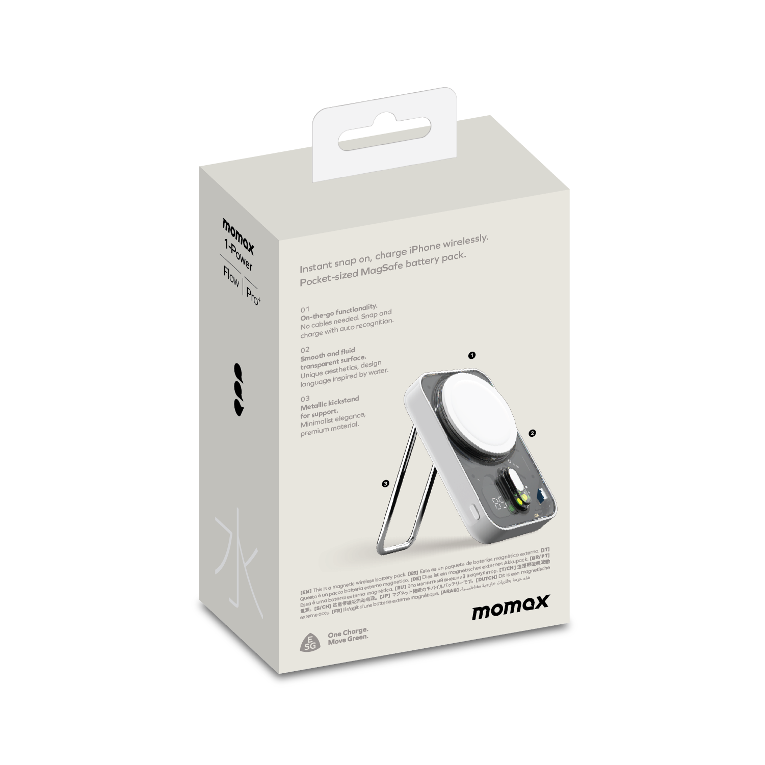 MOMAX 1-POWER FLOW PRO PLUS MAGSAFE POWER BANK 10000mAh | Space.ae