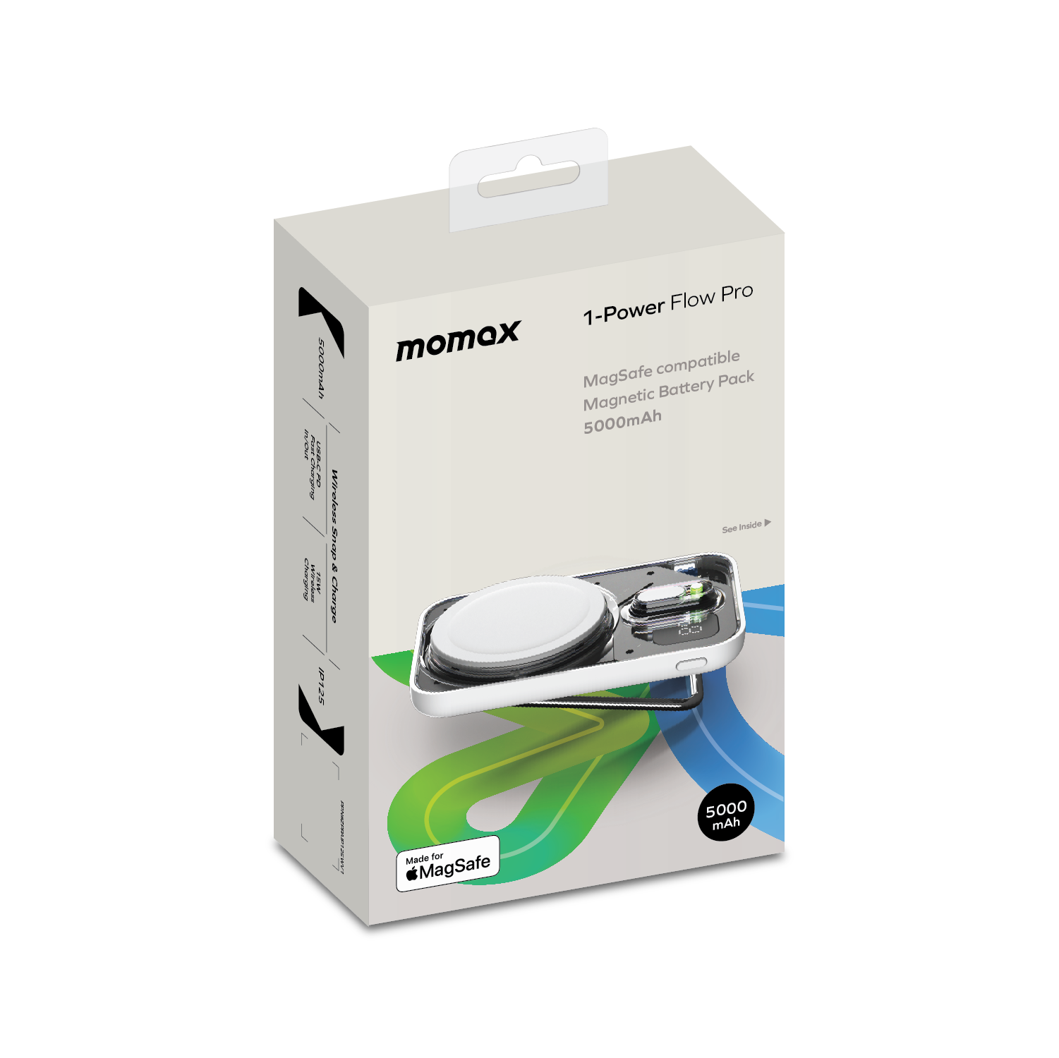 MOMAX 1-POWER FLOW PRO MAGSAFE POWER BANK 5000mAh | Space.ae