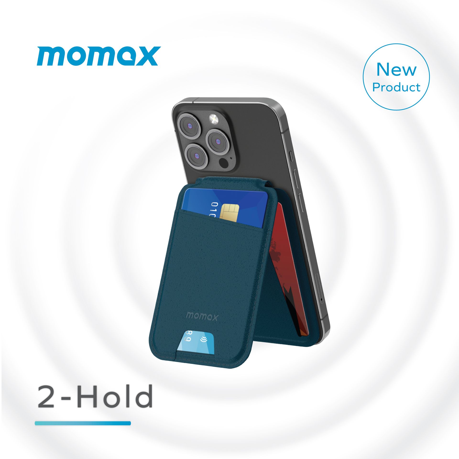 MOMAX 1-WALLET MAGNETIC CARD HOLDER WITH STAND | Space.ae