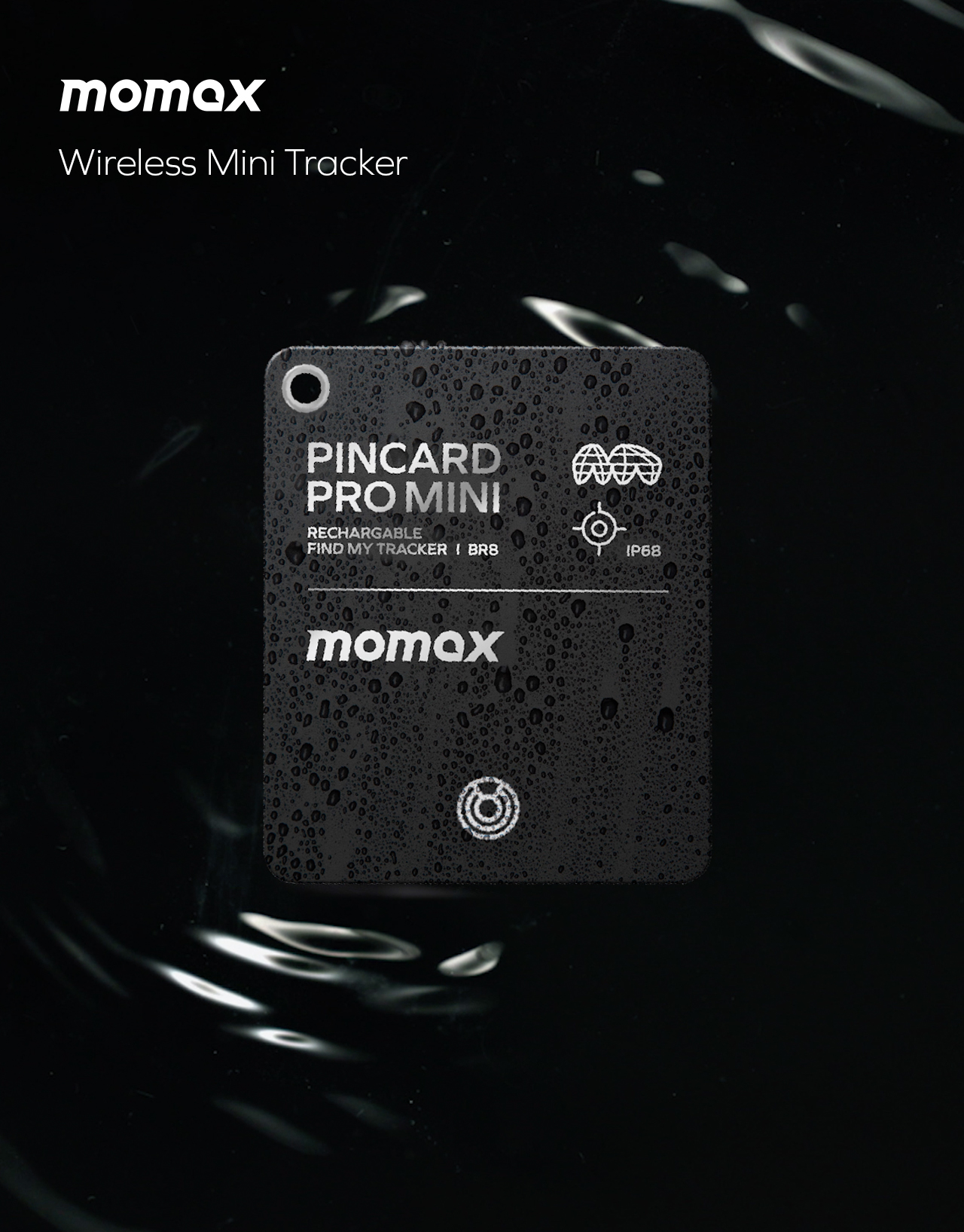 MOMAX PINCARD MINI FINDMY GPS TRACKER WITH WIRELESS CHARGING | Space.ae
