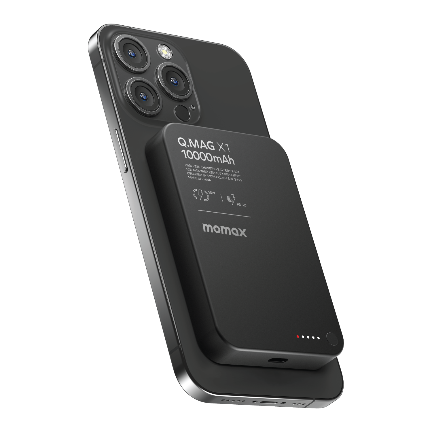 MOMAX Q.MAG X1 10000mAh GEN2 15W MAGSAFE WIRELESS POWER BANK | Space.ae