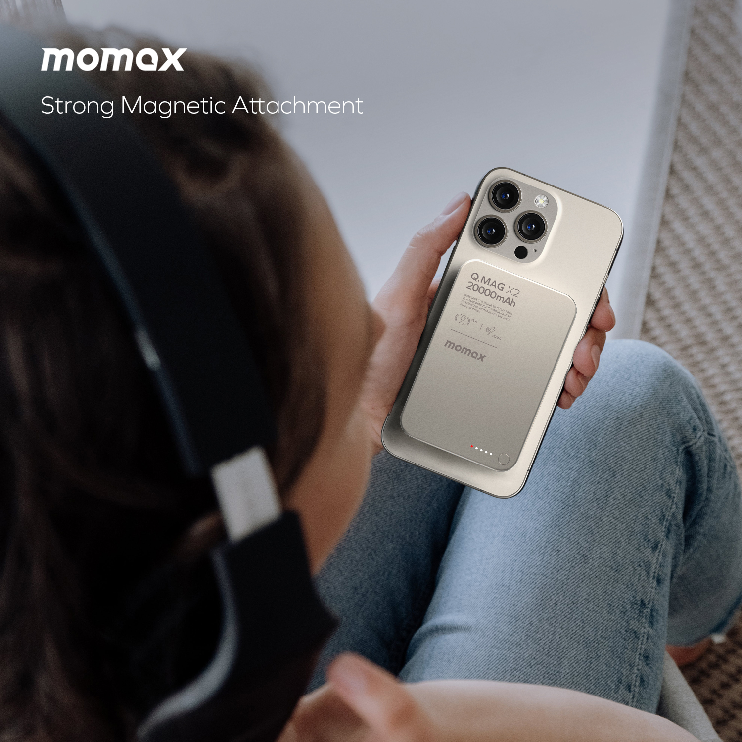 MOMAX Q.MAG X2 20000mAh GEN2 MAGSAFE WIRELESS POWER BANK | Space.ae