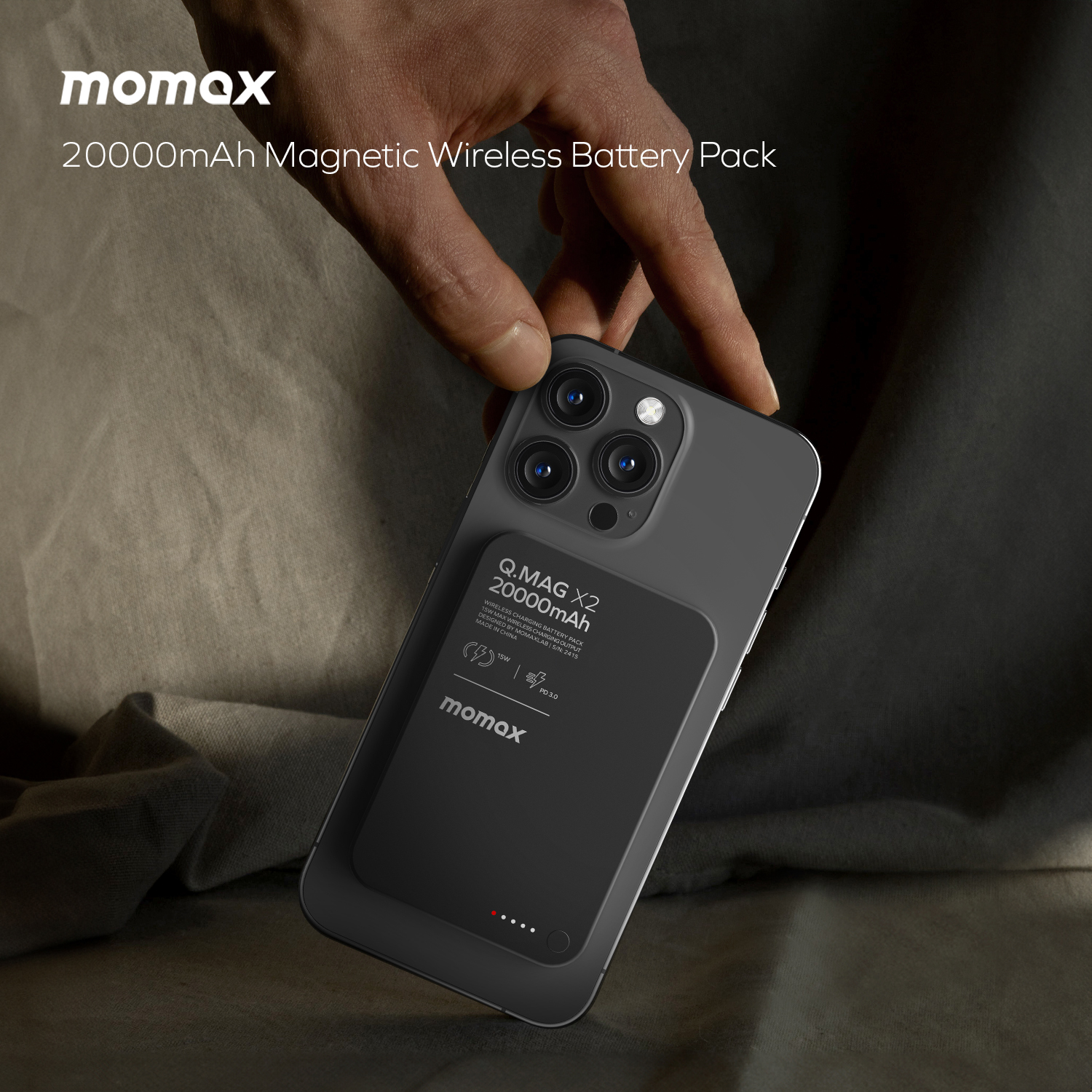 MOMAX Q.MAG X2 20000mAh GEN2 MAGSAFE WIRELESS POWER BANK | Space.ae