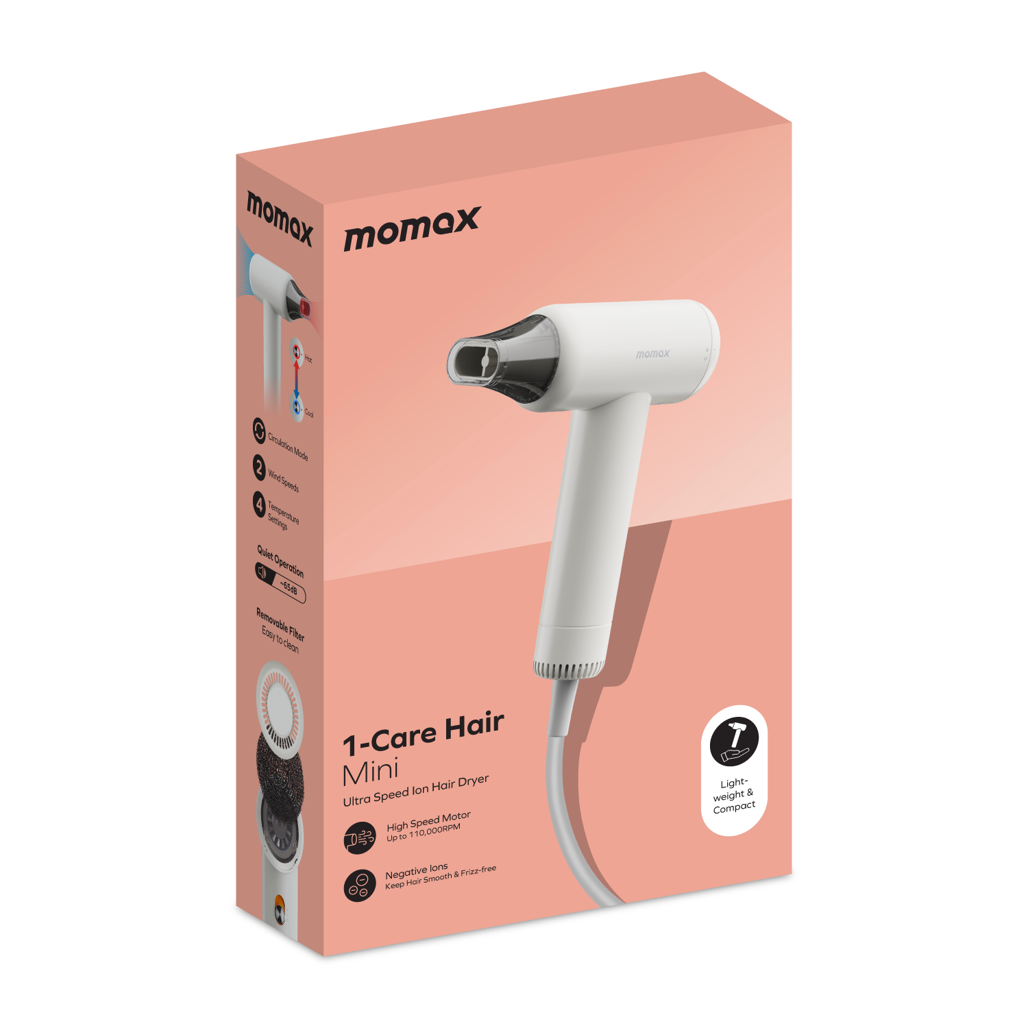 MOMAX 1-CARE HAIR MINI ULTRA SPEED ION HAIR DRYER | Space.ae