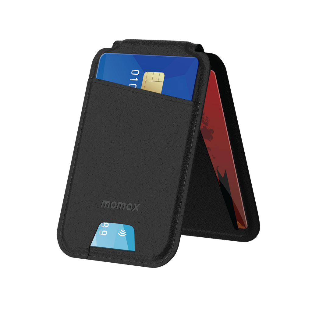 MOMAX 1-WALLET MAGNETIC CARD HOLDER WITH STAND | Space.ae