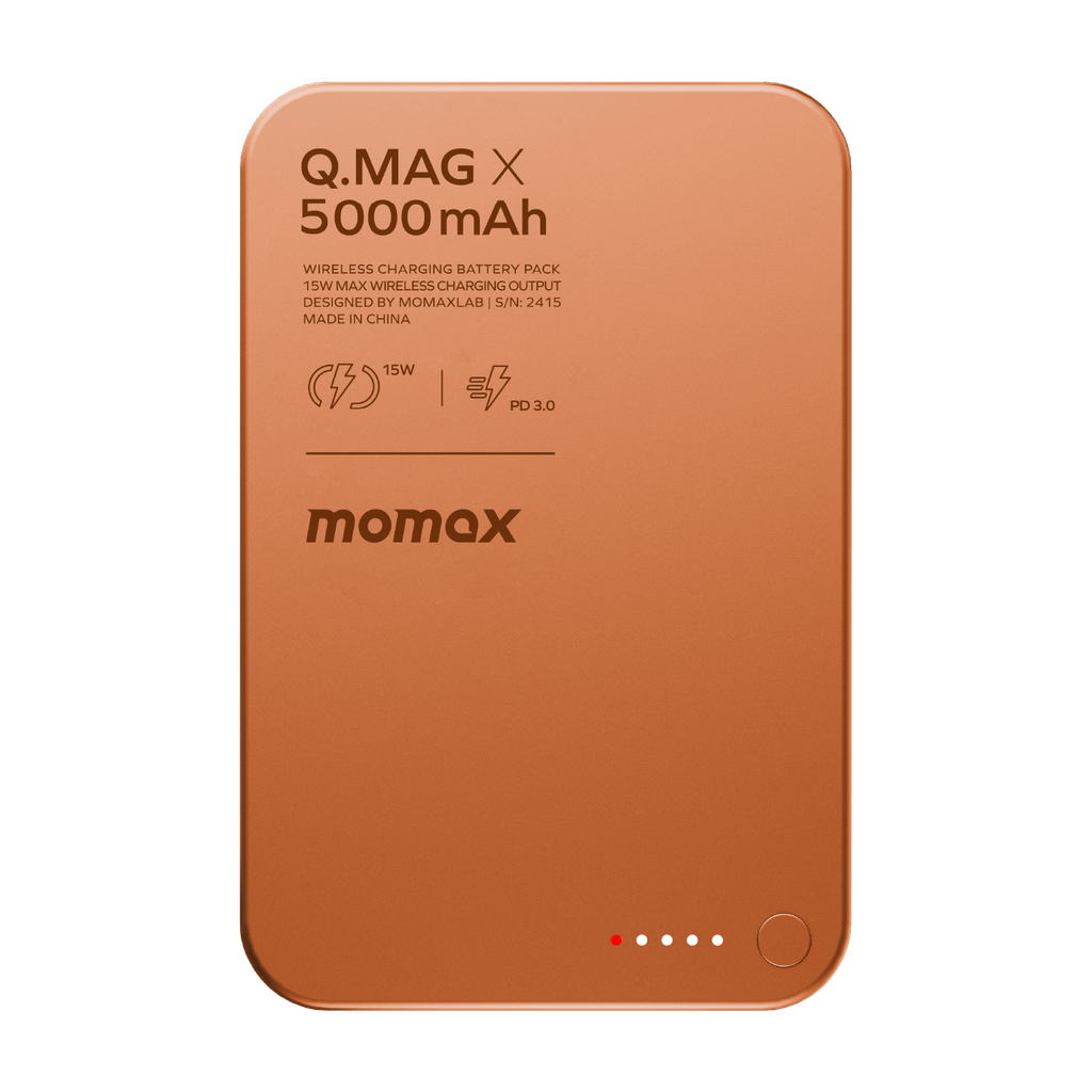 MOMAX Q.MAG X 5000mAh GEN2 15W ULTRA SLIM MAGSAFE WIRELESS POWER BANK | Space.ae